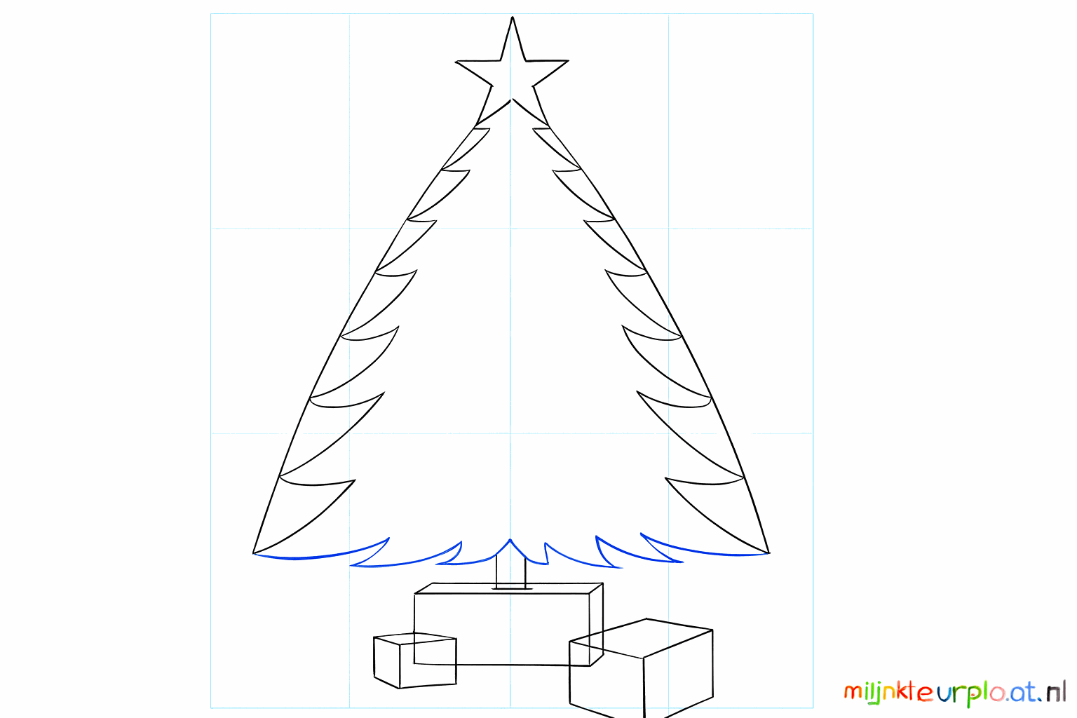 Drawing a beautiful Christmas tree yourself - Print